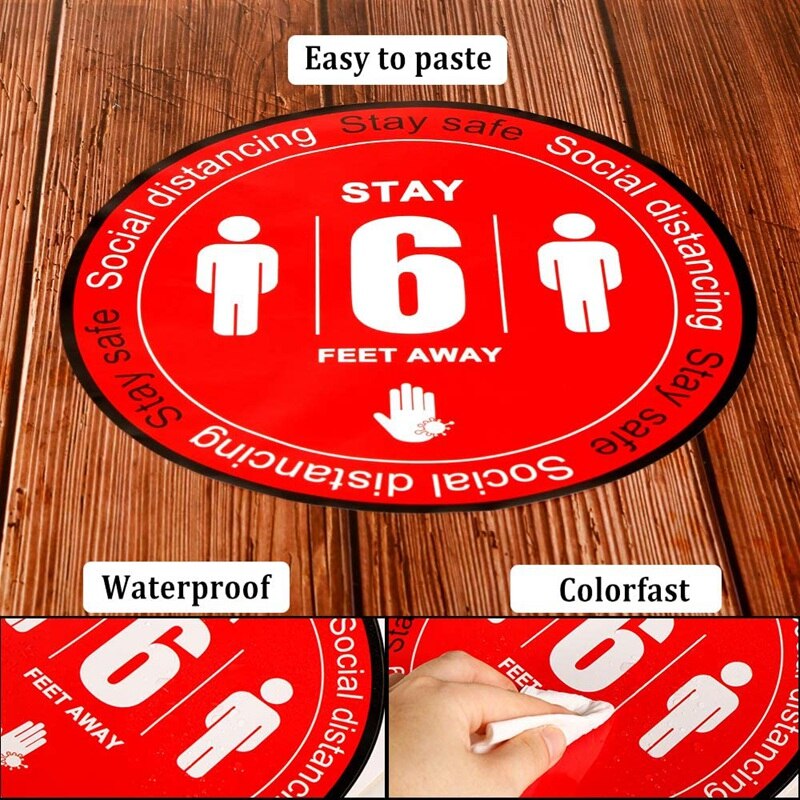 Social Distancing Floor Decal Stickers 20 Pack 12 ... – Vicedeal