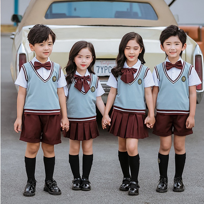 British School Uniform Children Short Sleeve Shirt... – Grandado