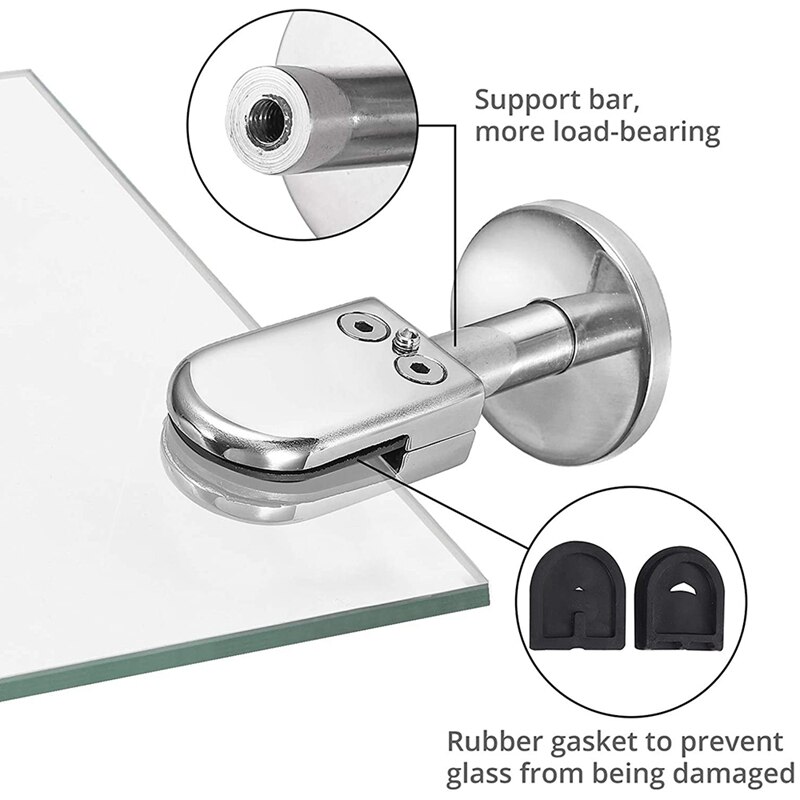 4 PCS Glass Clamps 304 Glass Bracket Adjustable Gl... – Vicedeal