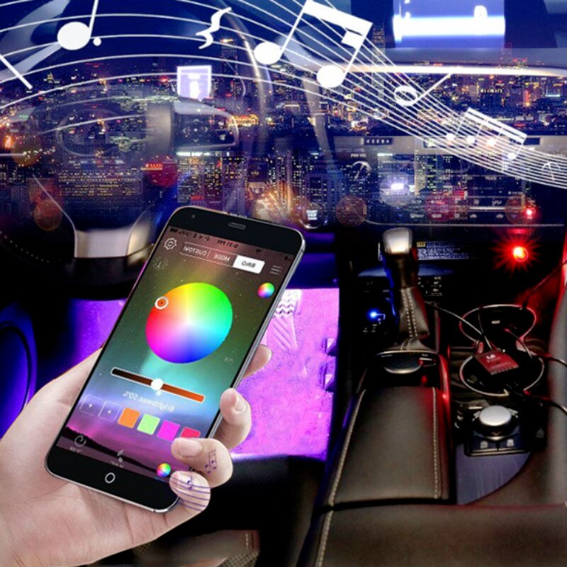 Car Colorful LED Decorative Light APP Voice Contro... – Vicedeal