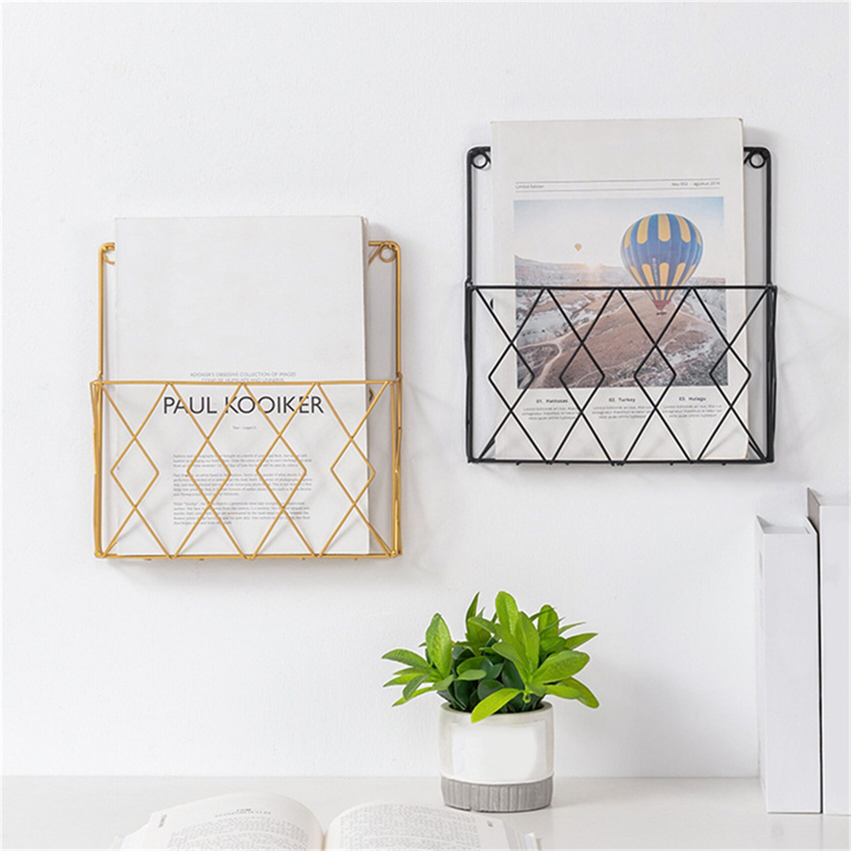 Modern Iron Wall Magazine Metal Wire Shelf Rack De... – Vicedeal