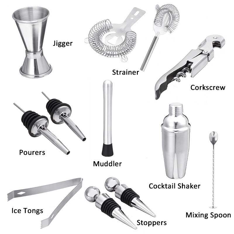 1/10/12-Pieces Cocktail Shaker Set 750ML kit Barte... – Grandado