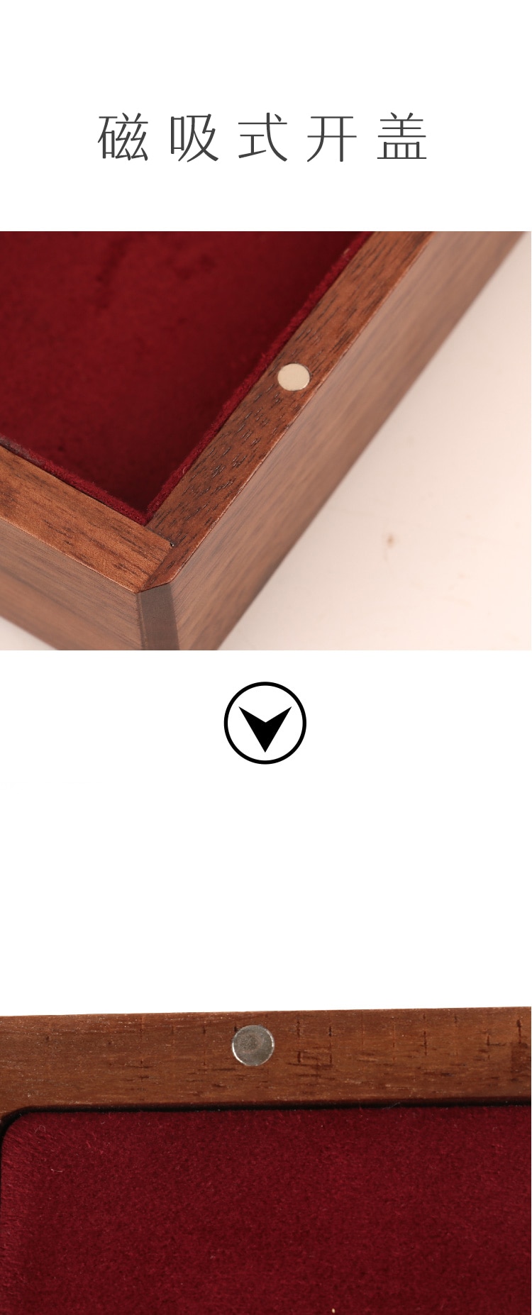 walnut wood storage box square custom pendant ring... – Grandado