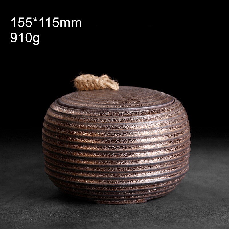 Large Gilt Striped Thread Ceramic Tea Caddy Sealed... – Grandado