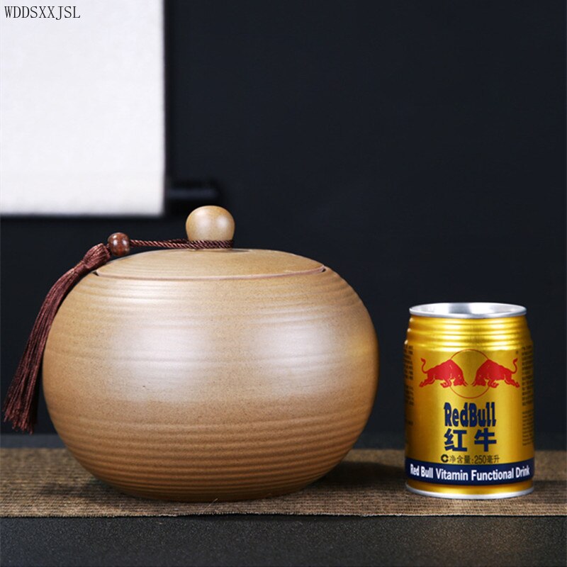 Rough pottery round large-capacity Tea leaf jar co... – Vicedeal