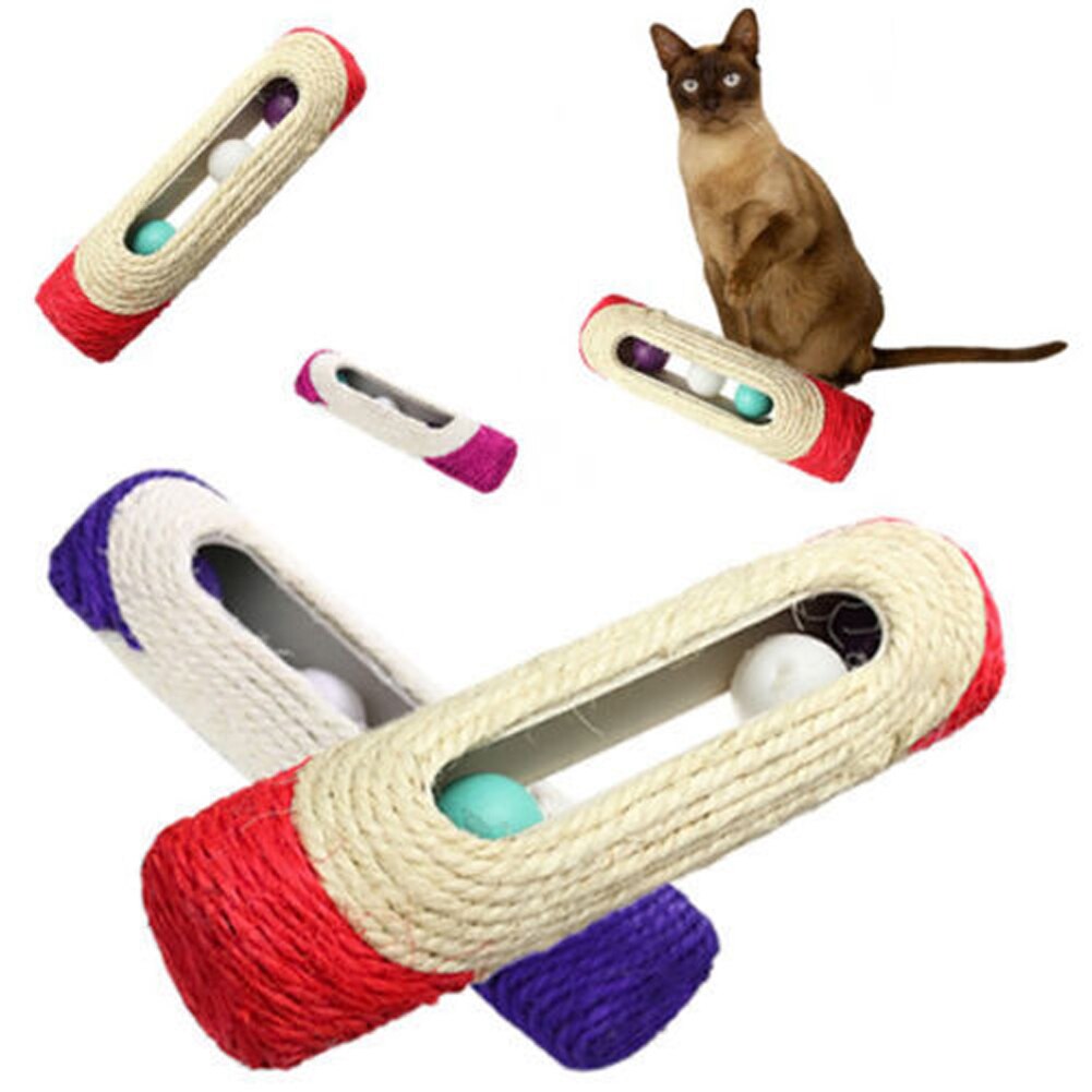 Pet Cat Kitten Kitty Toy Rolling Sisal Scratching ... – Grandado