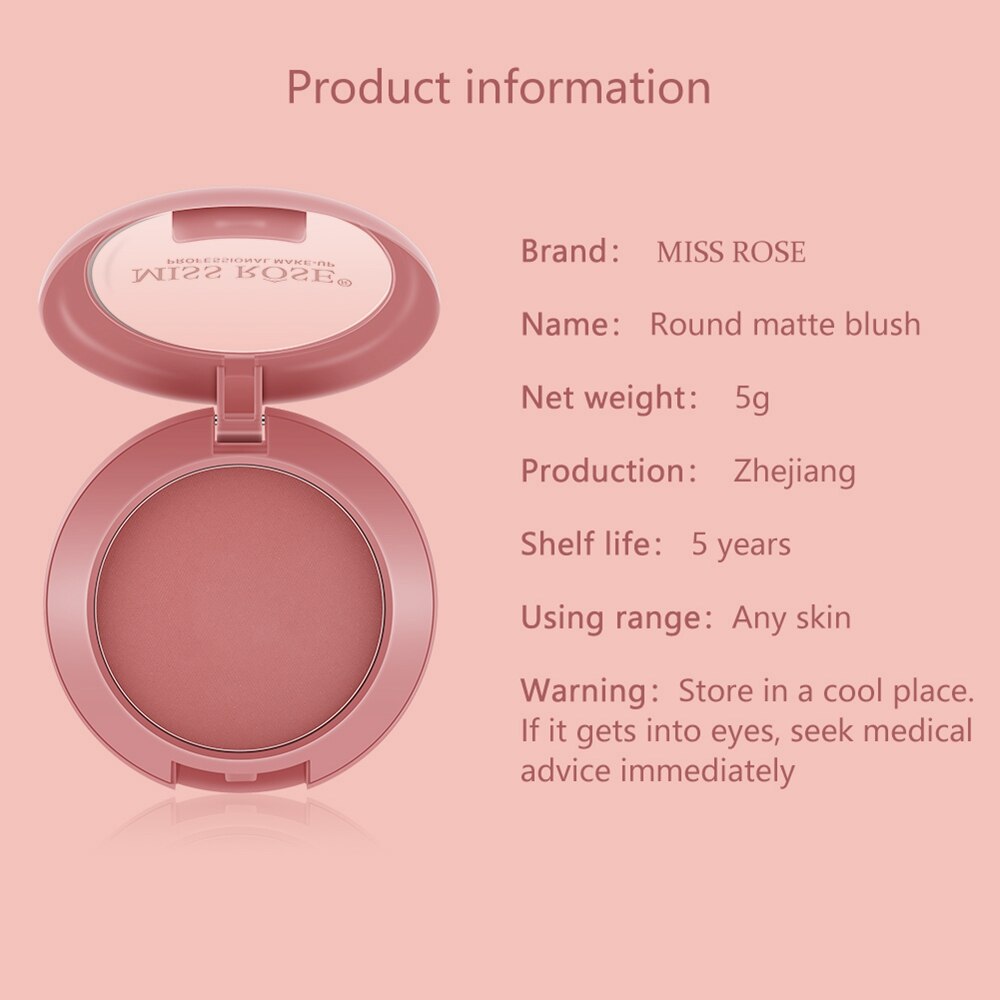 12 Color Blush Red Round Matte Blush Natural Brigh... – Vicedeal