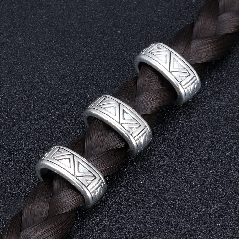 5Pcs Zilver Haar Vlecht Baard Dreadlock Kralen Rin... – Grandado