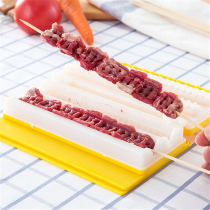Yellow + White Double-Row Large Barbecue Skewer Sk... – Grandado