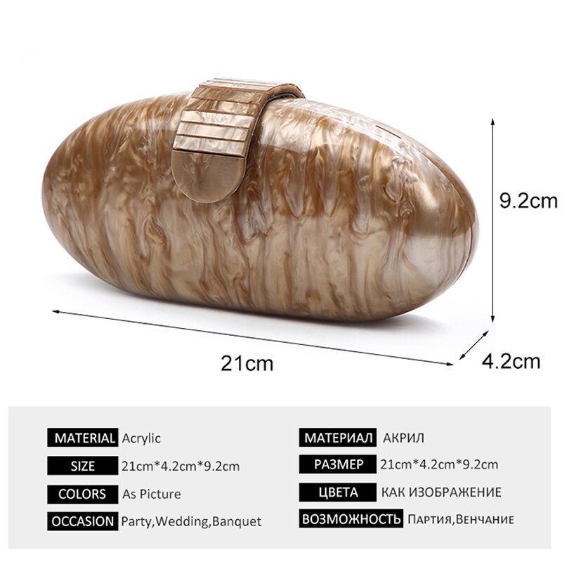 Acrylic Clutch Bag Egg Shape Purse Women Evening B... – Grandado