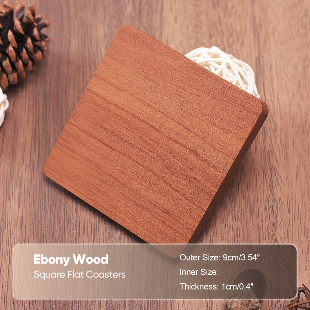 Solid Wood Coaster Beech Rosewood Walnut Round Woo... – Grandado
