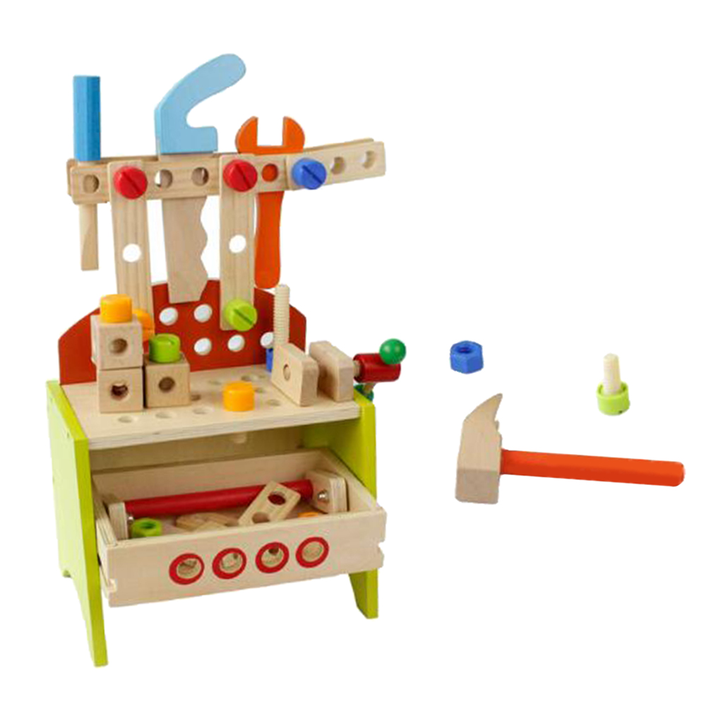 Wooden Workbench Toys Pretend Playset - Work Table... – Grandado