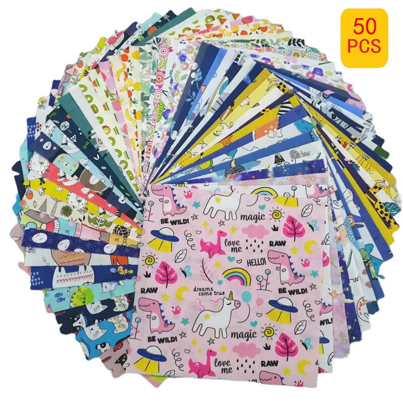 50PCS Cotton Fabric Assorted Pre-Cut Solid Color M... – Grandado