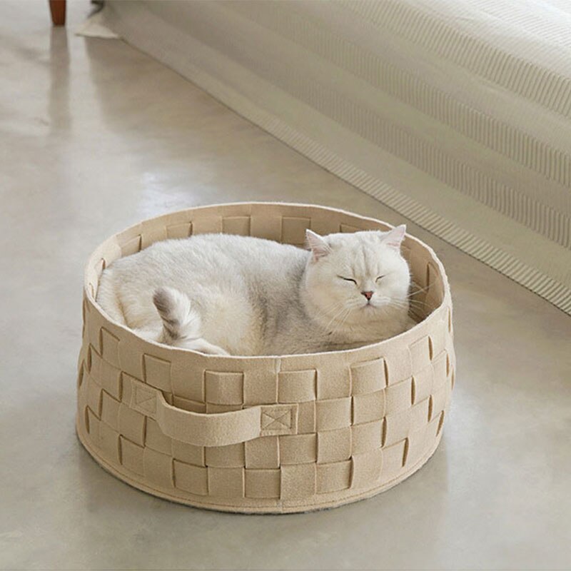 Home Cotton with velvet Universal Round Cat Bed Ba... – Grandado
