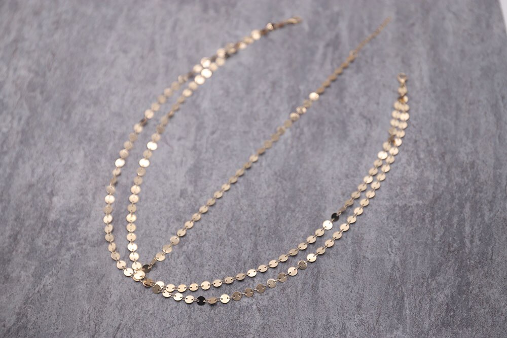 Vintage Silver and Gold Head chain Glitter Headpie... – Vicedeal