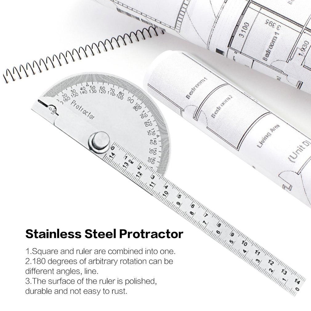 14.5cm 180Degree Adjustable Protractor Stainless S... – Grandado