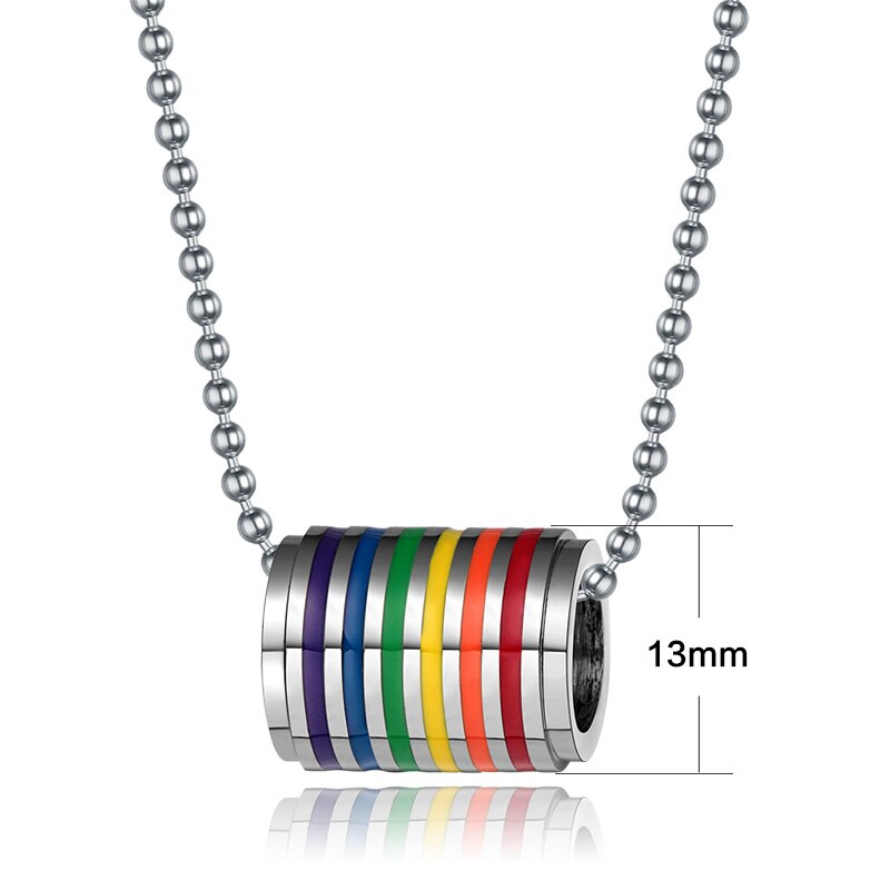 Stainless Steel Circle Plate Rainbow Pride Gay Nec... – Vicedeal