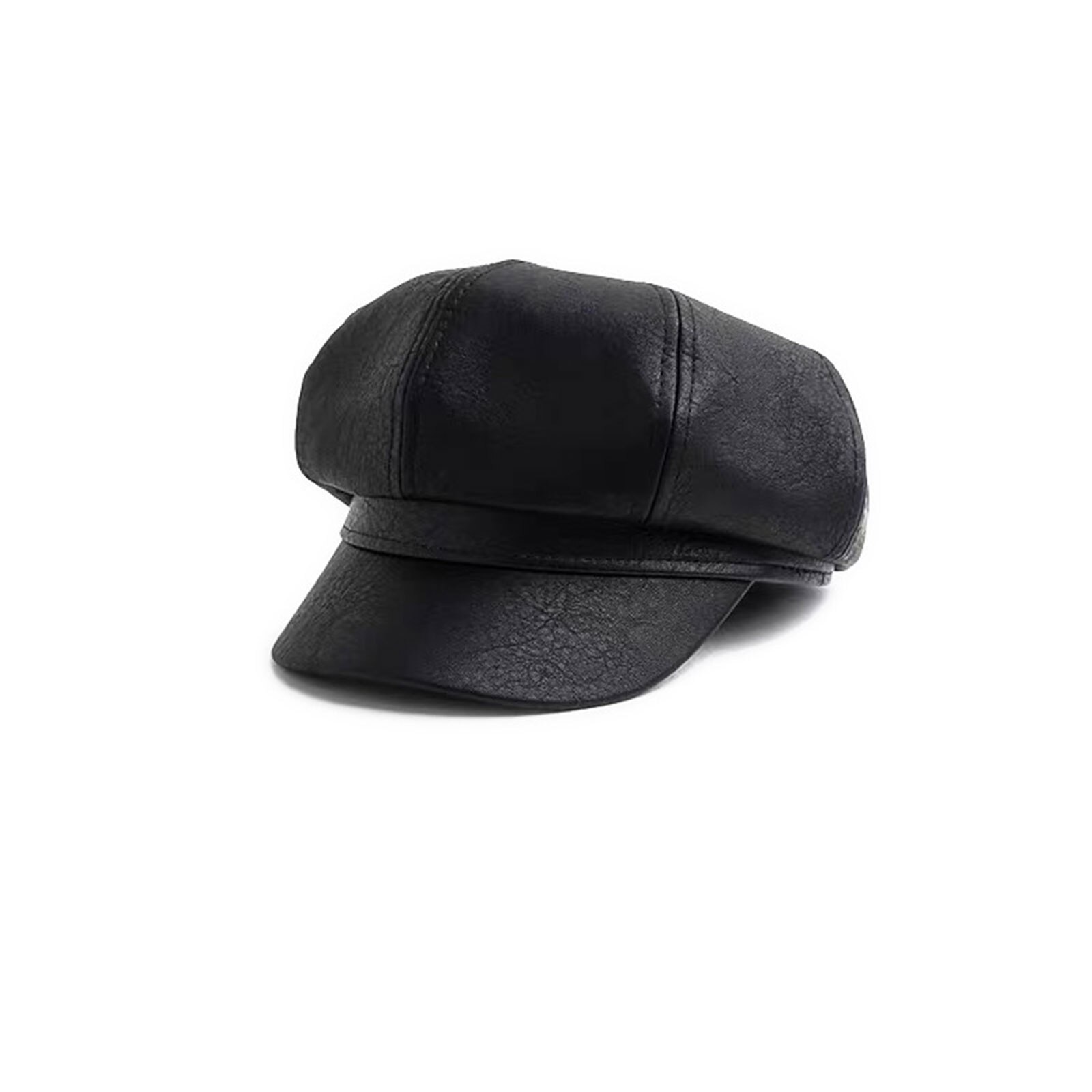 Women's Leather Octagonal Hat PU Matte Korean Wate... – Vicedeal