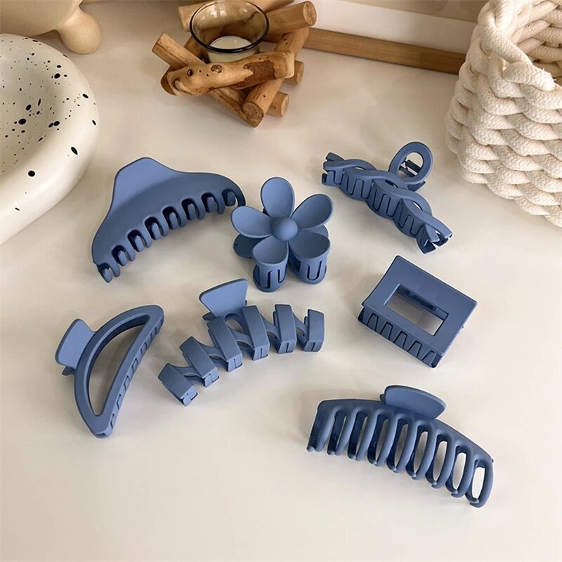 Korean Blue Hair Clip Crab Clips Large Size Hair C... – Vicedeal