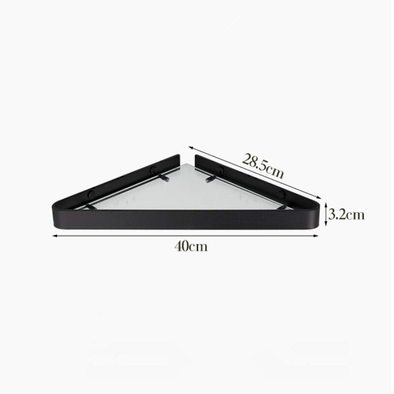 Badkamer Hoekplank Zwart Glas Plank Wall Mounted A... – Grandado