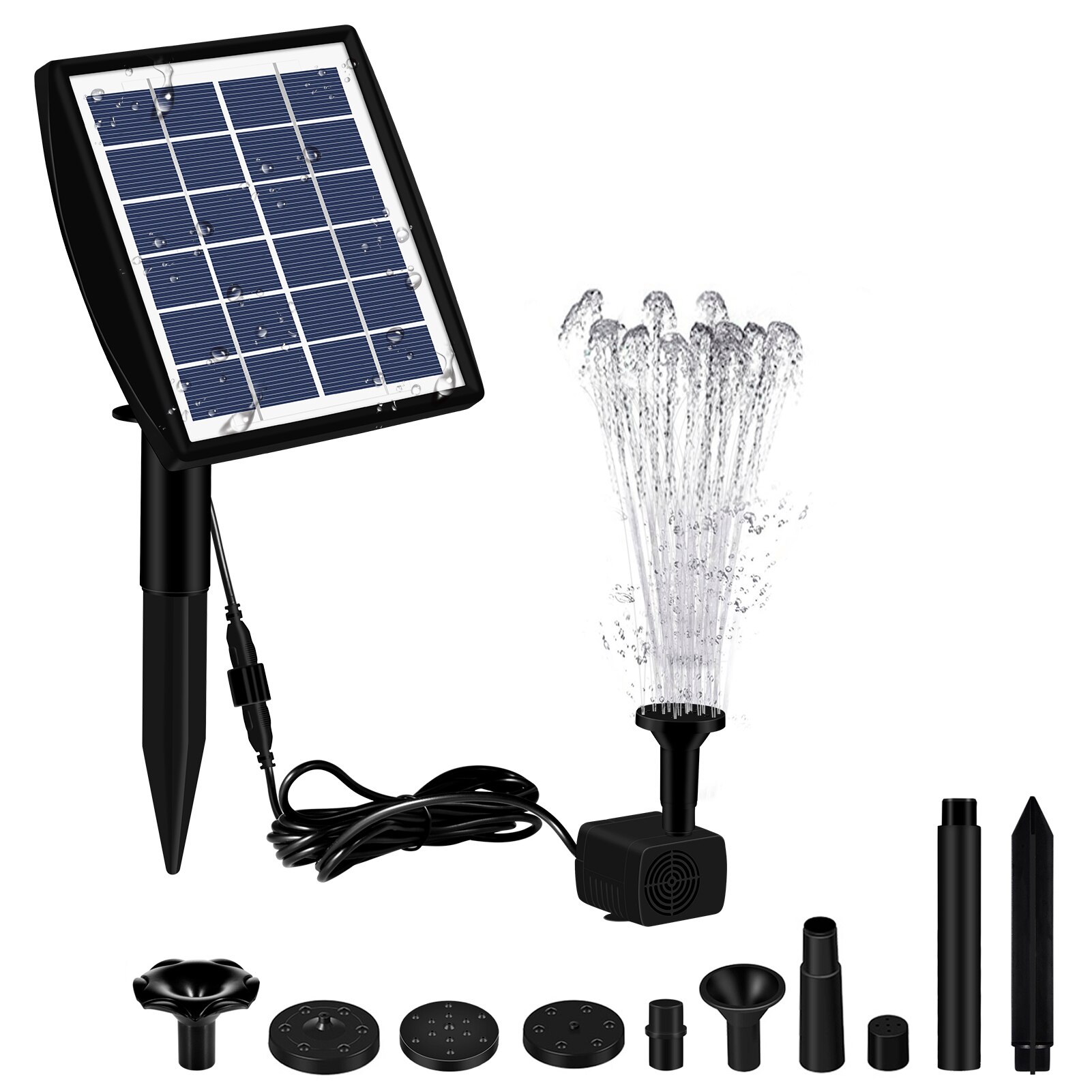 ! 6V/2W Solar Panel Powered Wasser Brunnen Pool Te... – Grandado