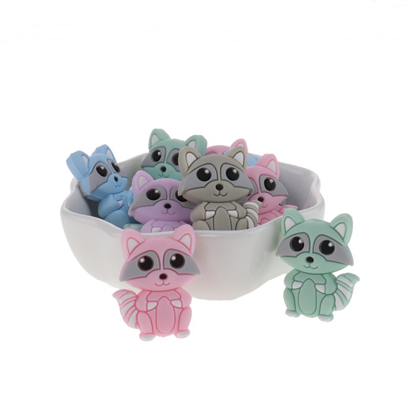 10Pcs Silicone Kralen Mini Wasbeer Baby Bijtring F... – Grandado