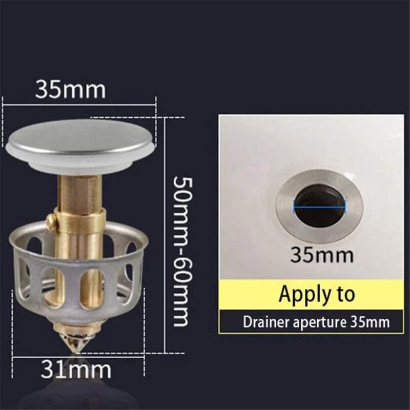 Universal Wash Basin Bounce Drain Filter, Stainles... – Vicedeal