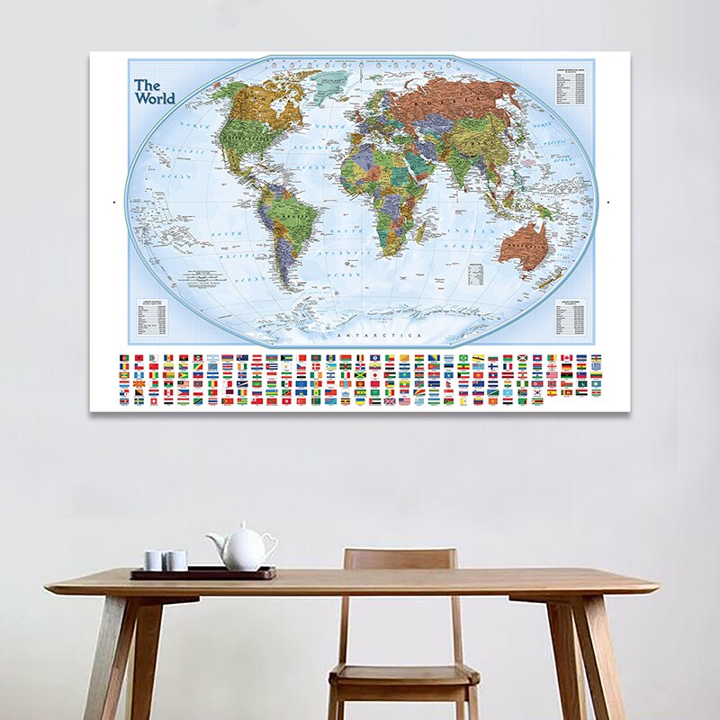 The World Map 59*42cm Decorative Prints Canvas Pai... – Grandado