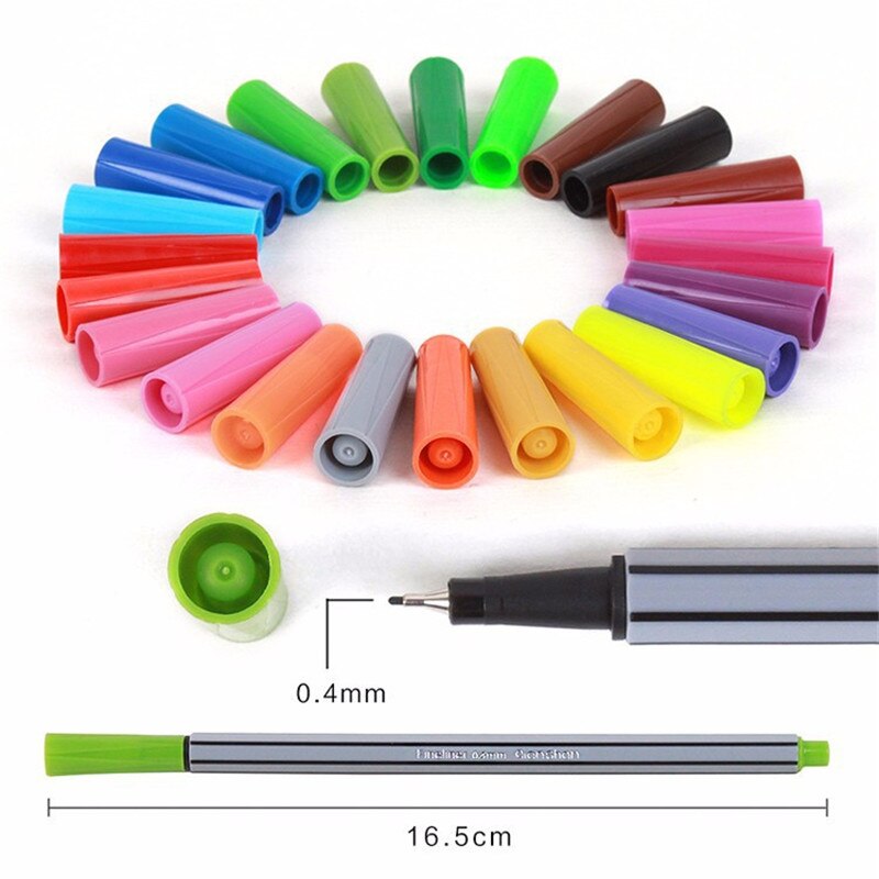 Mini 24Pcs/Set Colored Ink Art Marker Pens 0.4mm F... – Vicedeal