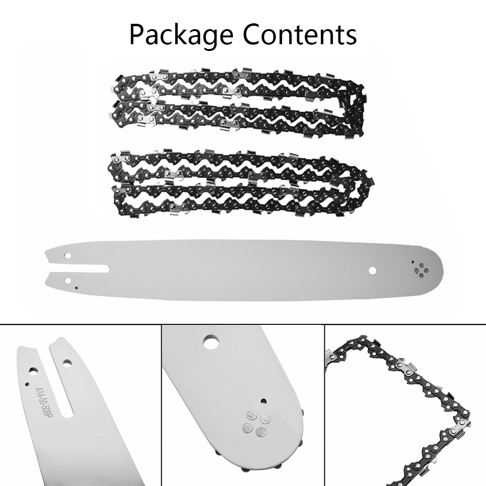 2x Chainsaw Chains & 14'' Guide Bar Re... – Vicedeal