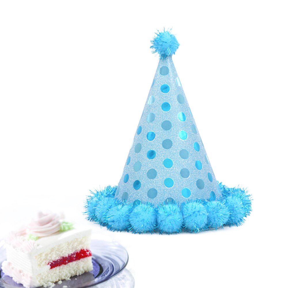 Birthday Paper Hat Shiny Plush Balls Cap Party Sup... – Grandado