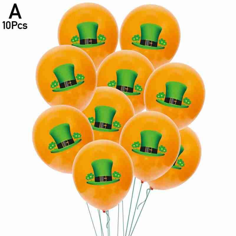 Green Latex Balloon Set Shamrock Balloon St. Patri... – Grandado
