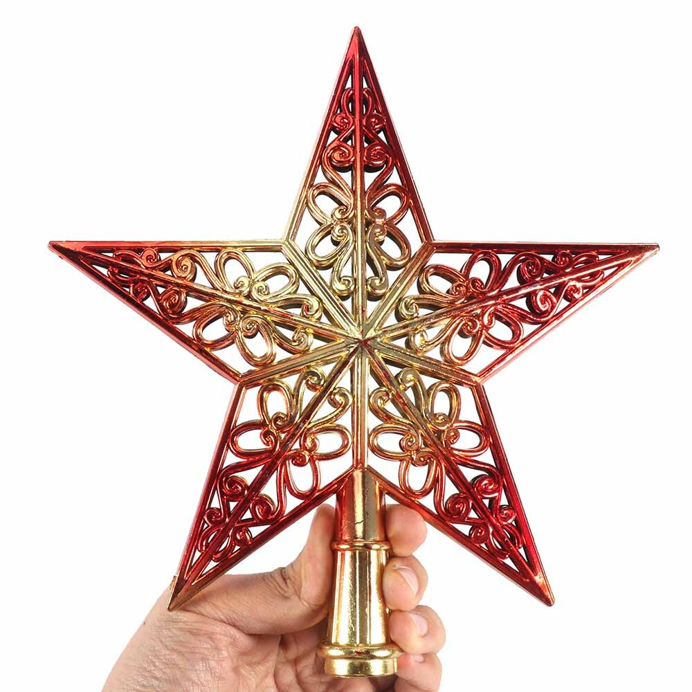 1pc Gold Silver Red Star Christmas Tree Top Star 3... – Grandado