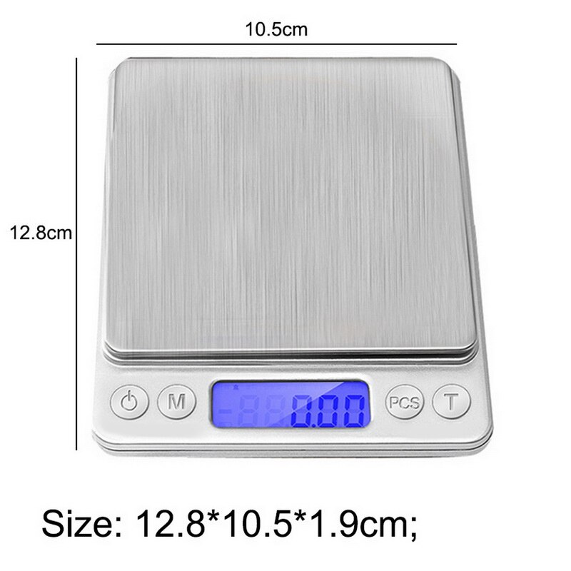 Precision Digital Scales 500/0.01g 3000g/0.1g LCD ... – Grandado