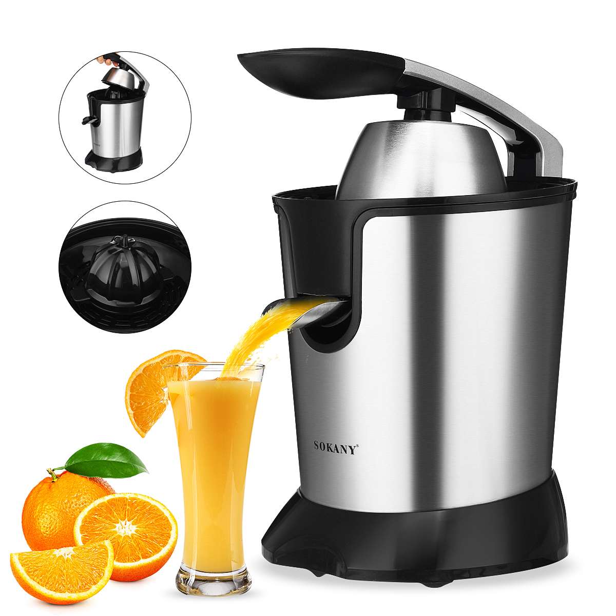 SOKANY618 Stainless Steel Orange Juicer 350W Orang... – Grandado