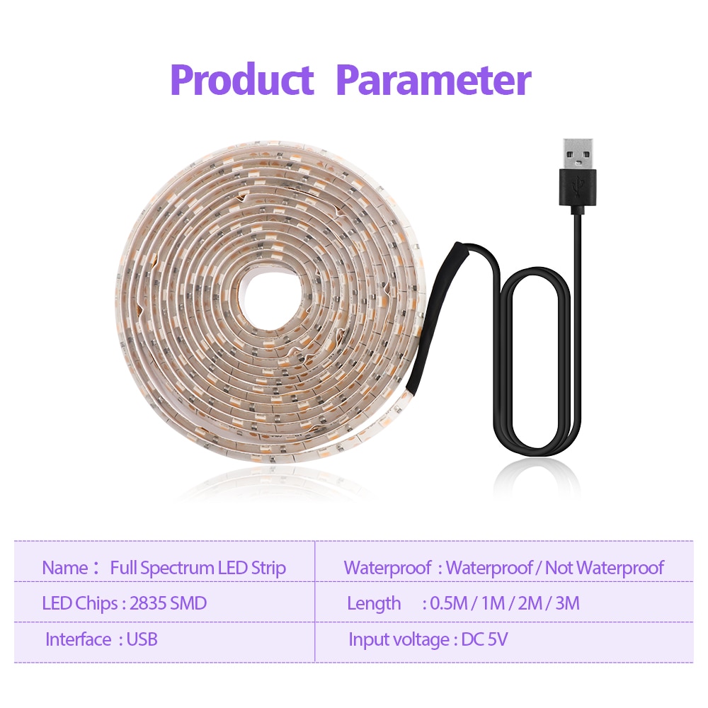 LED Grow Light Full Spectrum USB Grow Light Strip ... – Vicedeal