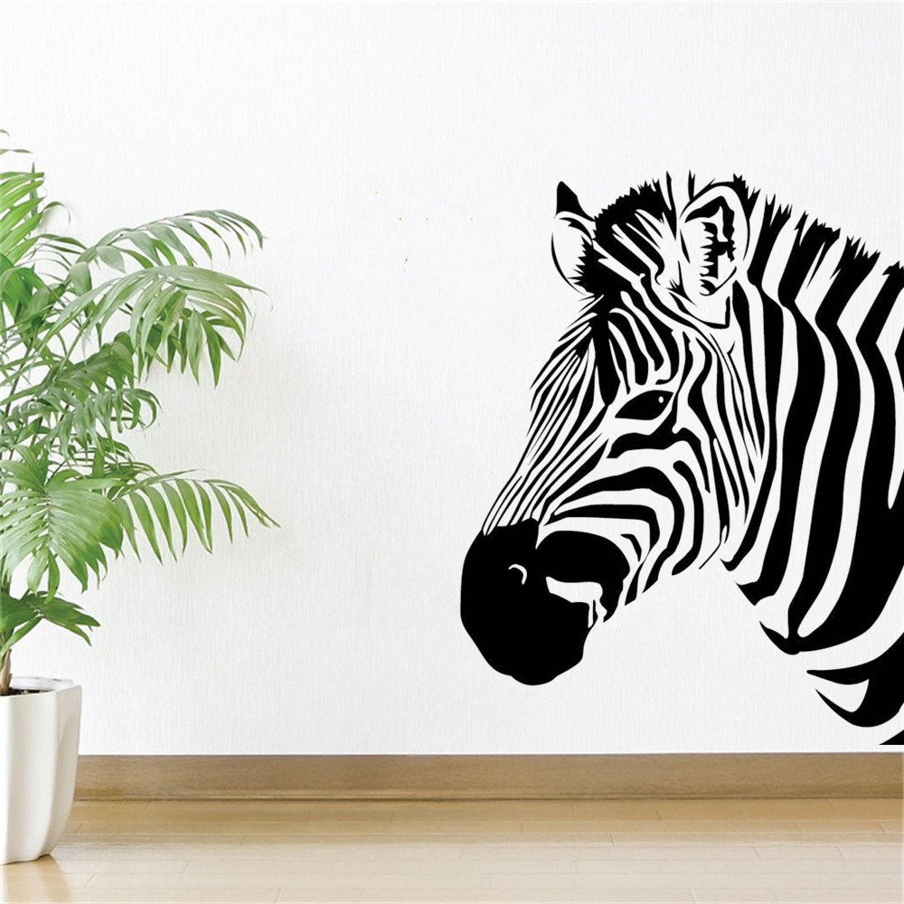 Zebra Muurtattoo Vinyl Wild Dier Muursticker Verwi... – Vicedeal