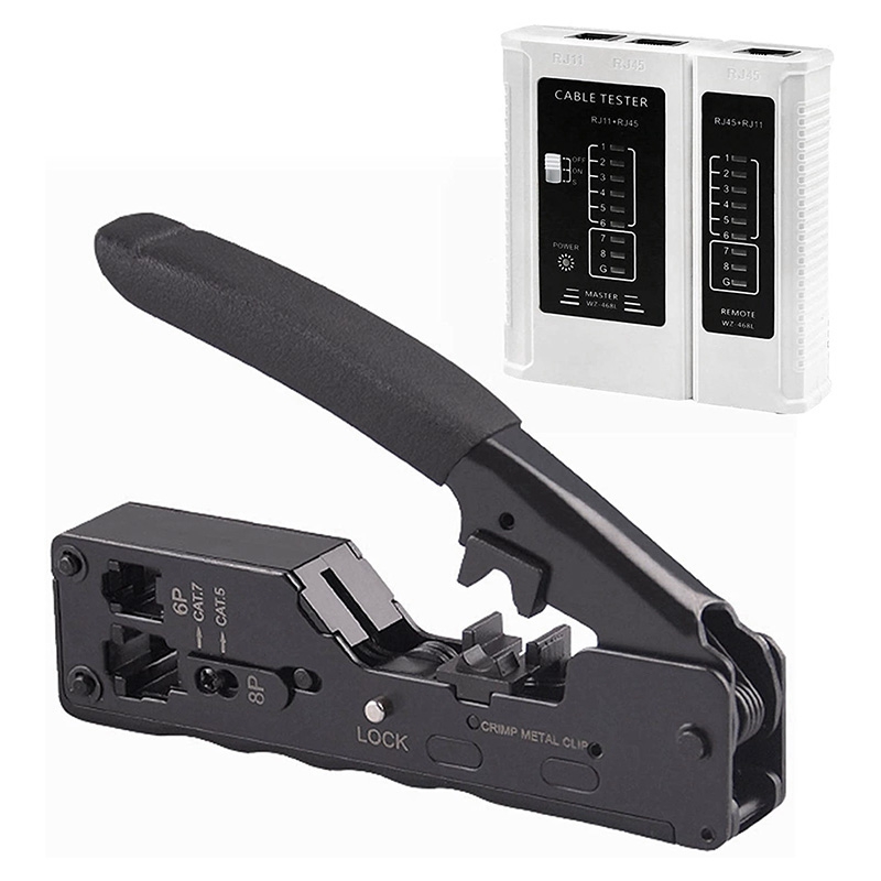 CAT5 CAT6A CAT7 Modular Crimper (Black) with RJ45 ... – Vicedeal