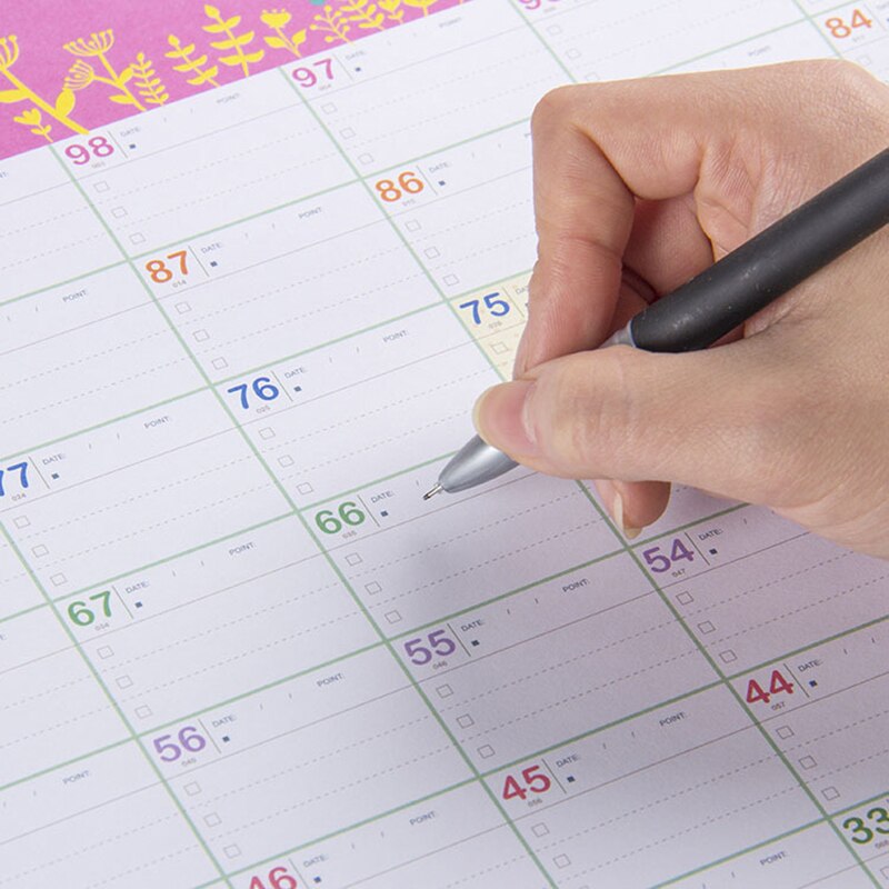 EZONE 1PC 100-Days Schedule Calendar Target Schedu... – Grandado