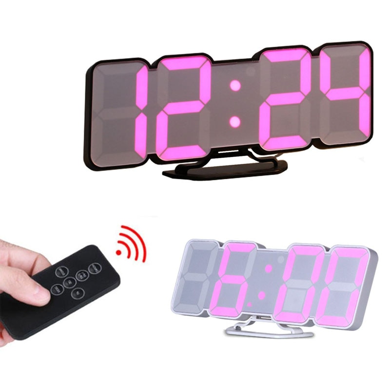 Voice Control 3D LED Digital wall clock Remote Con... – Grandado