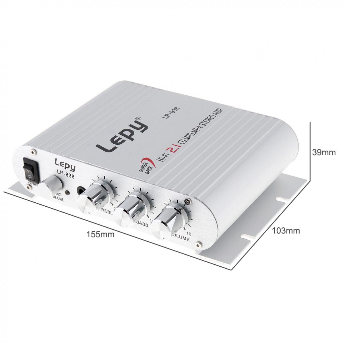 lepy Portable cars Super Bass Amplifier12V 2CH Min... – Grandado