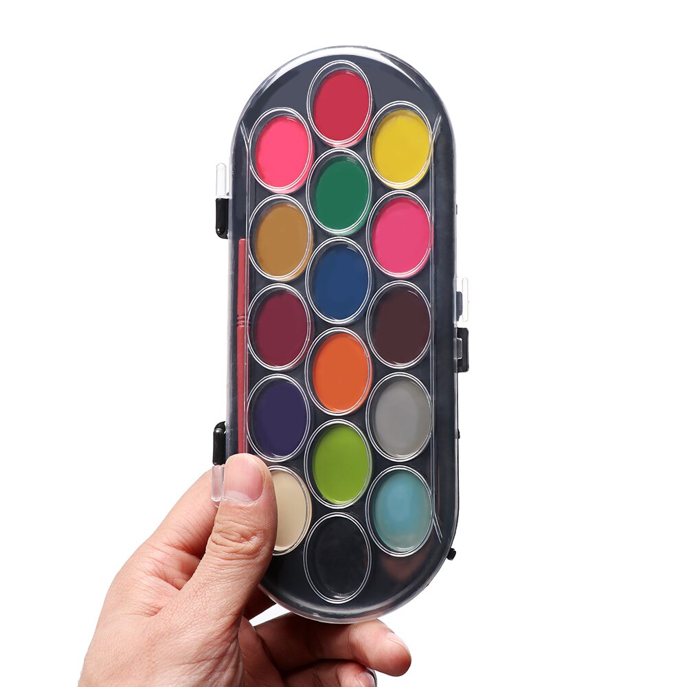 16 Colors/set Solid Watercolor Palette Paintbrush ... – Vicedeal