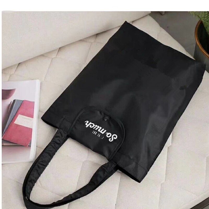 Nylon Black Reusable Shopping Bags Women Foldable ... – Vicedeal