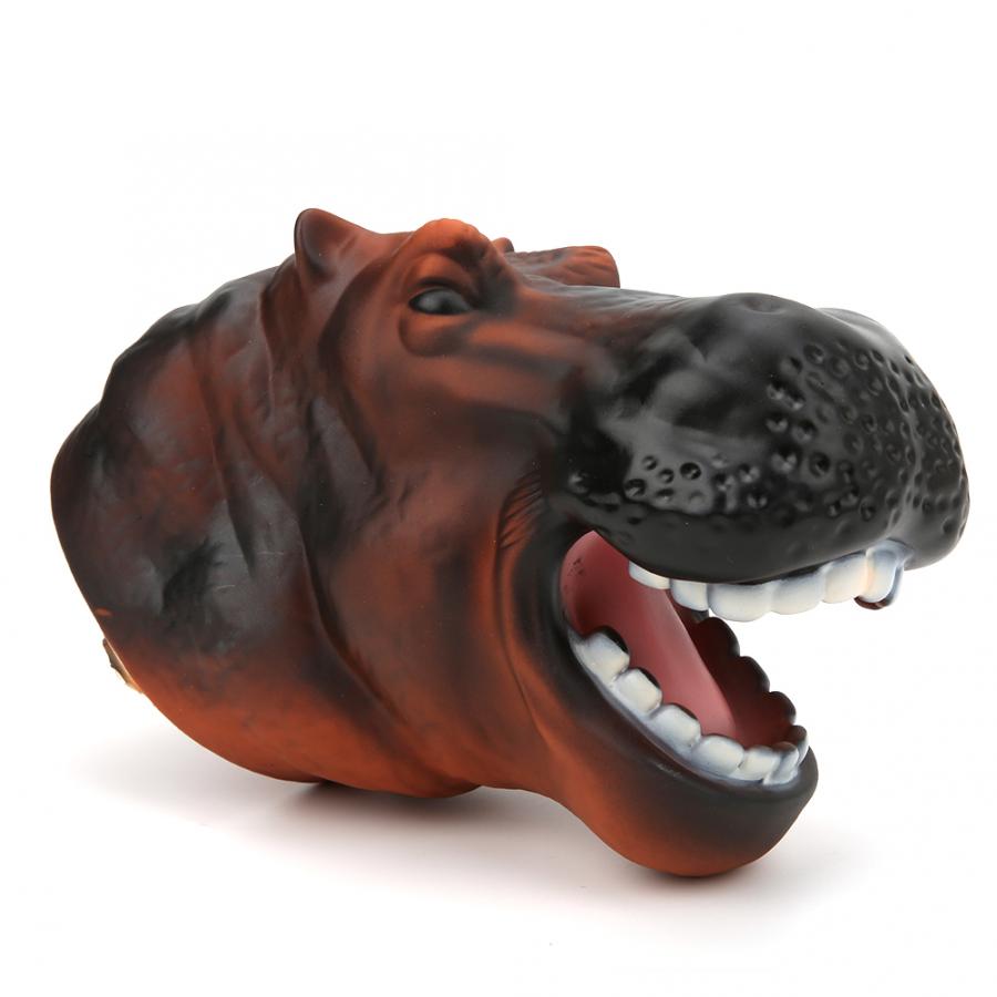 Soft Rubber Animal Head Hand Puppet Figure Toys Gl... – Grandado