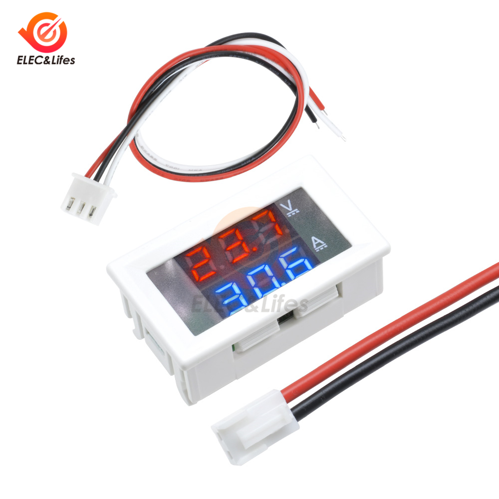 White Mini Voltmeter Ammeter DC 0-100V 10A 0.28 In... – Grandado