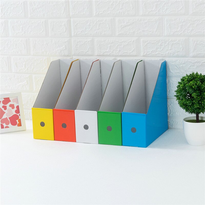 5Pcs Color File Book Holder Cardboard Foldable Des... – Vicedeal