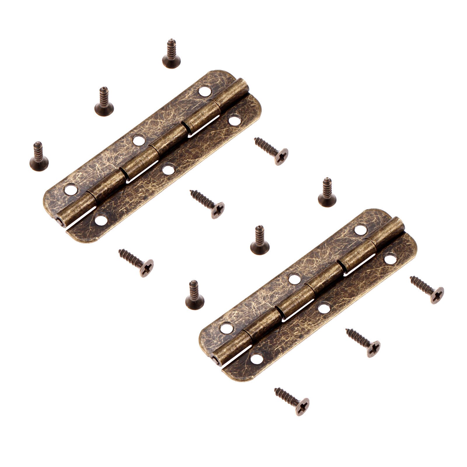 10pcs Long Hinges +60 screws 6 Holes Antique Bronz... – Vicedeal