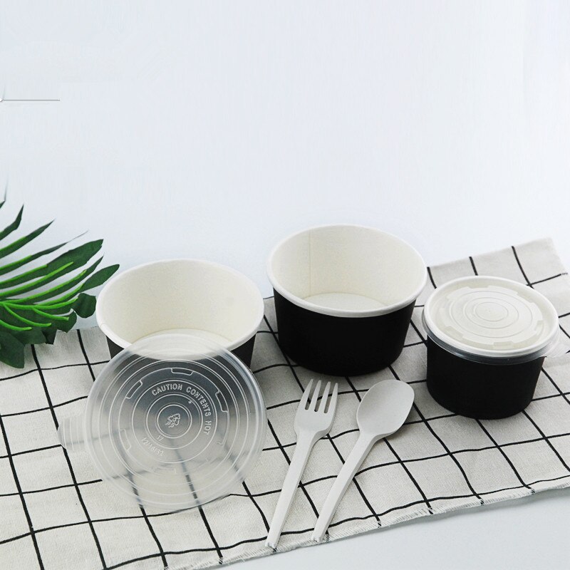 25pcs ice cream bowls black paper cup diy househol... – Grandado