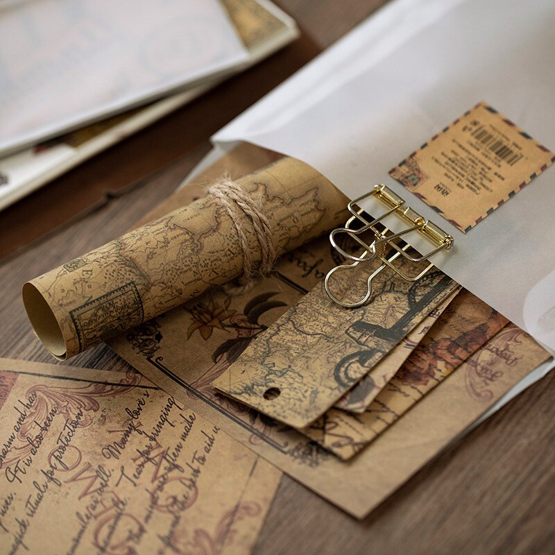 10 sheets Retroism Series Kraft Paper DIY Scrapboo... – Vicedeal