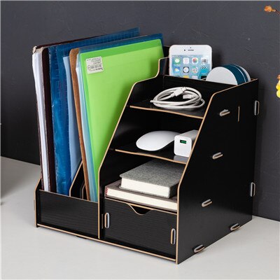Wooden Color Office Desk Organizer DIY Document Fi... – Grandado
